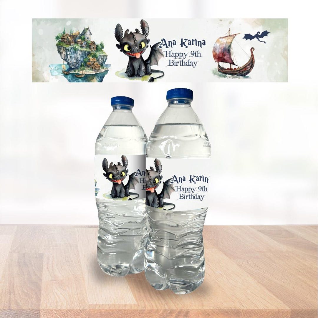 Baby Dragon Water Wrapper, Toothless Party Water Labels. 1672WJW - Etsy