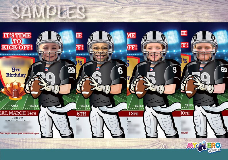 Football Party Invitation, Raiders Party Invitation, Raiders Birthday ...