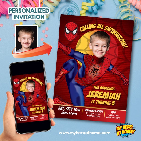 Spiderman Invitation - Etsy