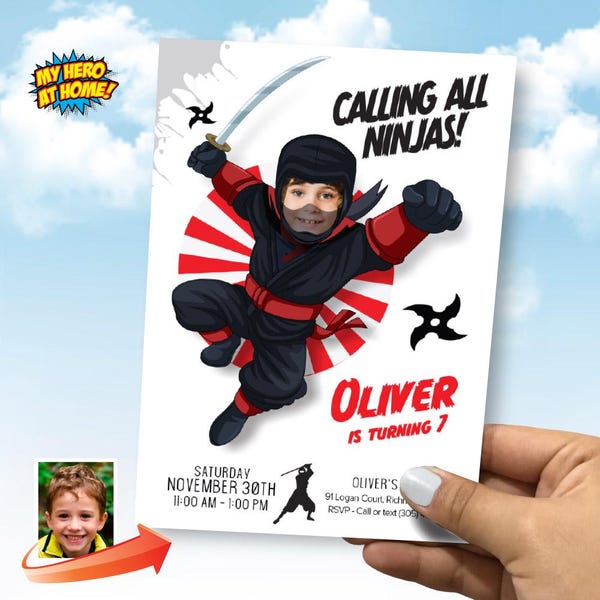 Ninja Invitation - Etsy