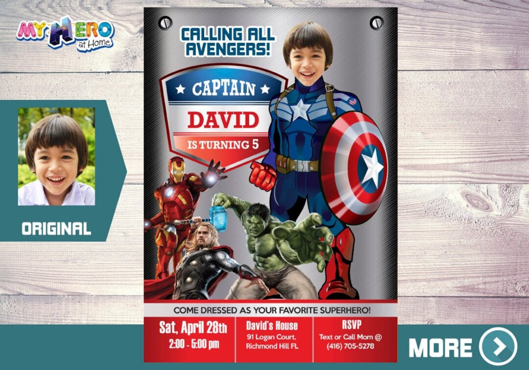 Captain America Invitation, Captain America Birthday, Avengers Party ...