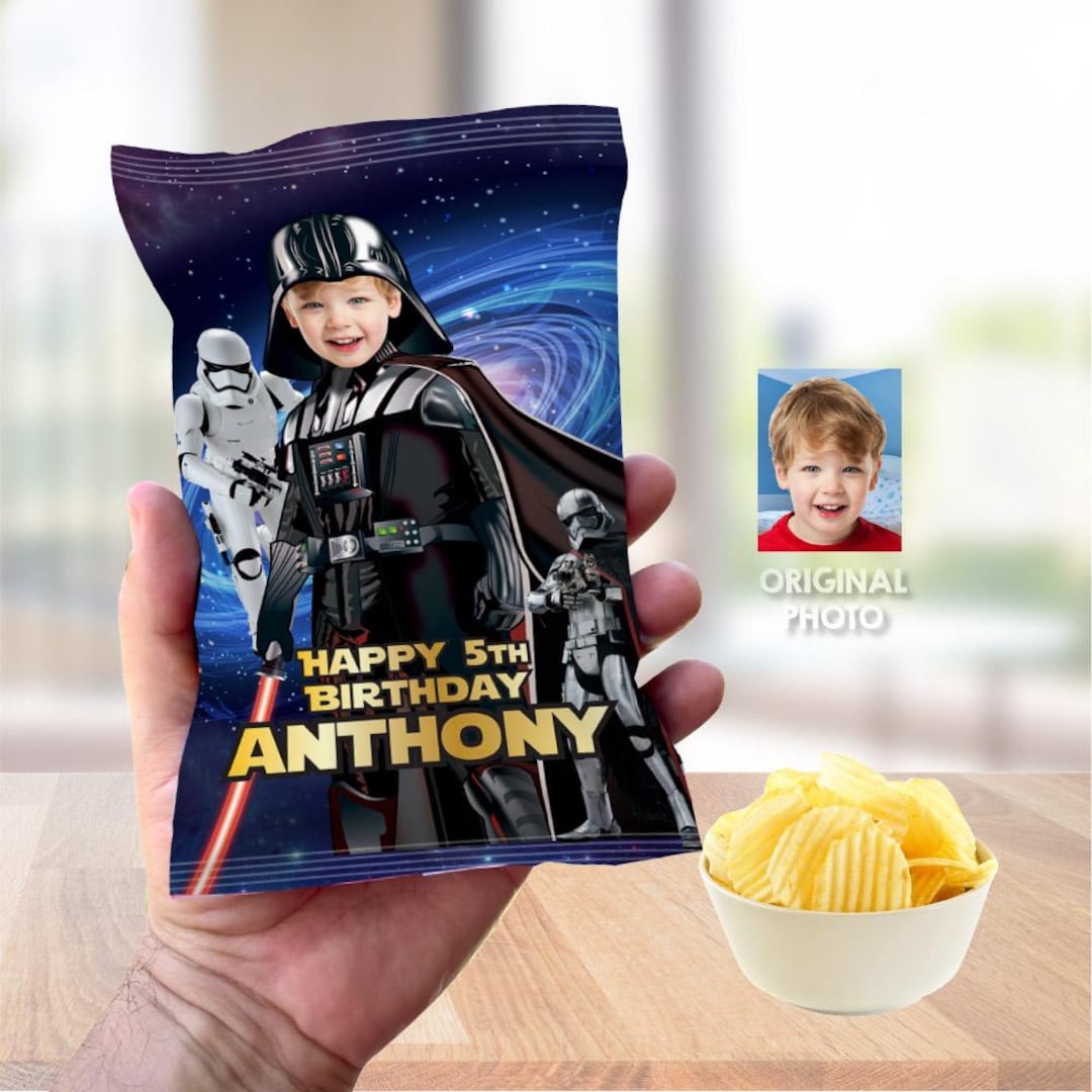 Custom Darth Vader Chip Bag Wrappers With Photo, Snacks Bags Labels ...