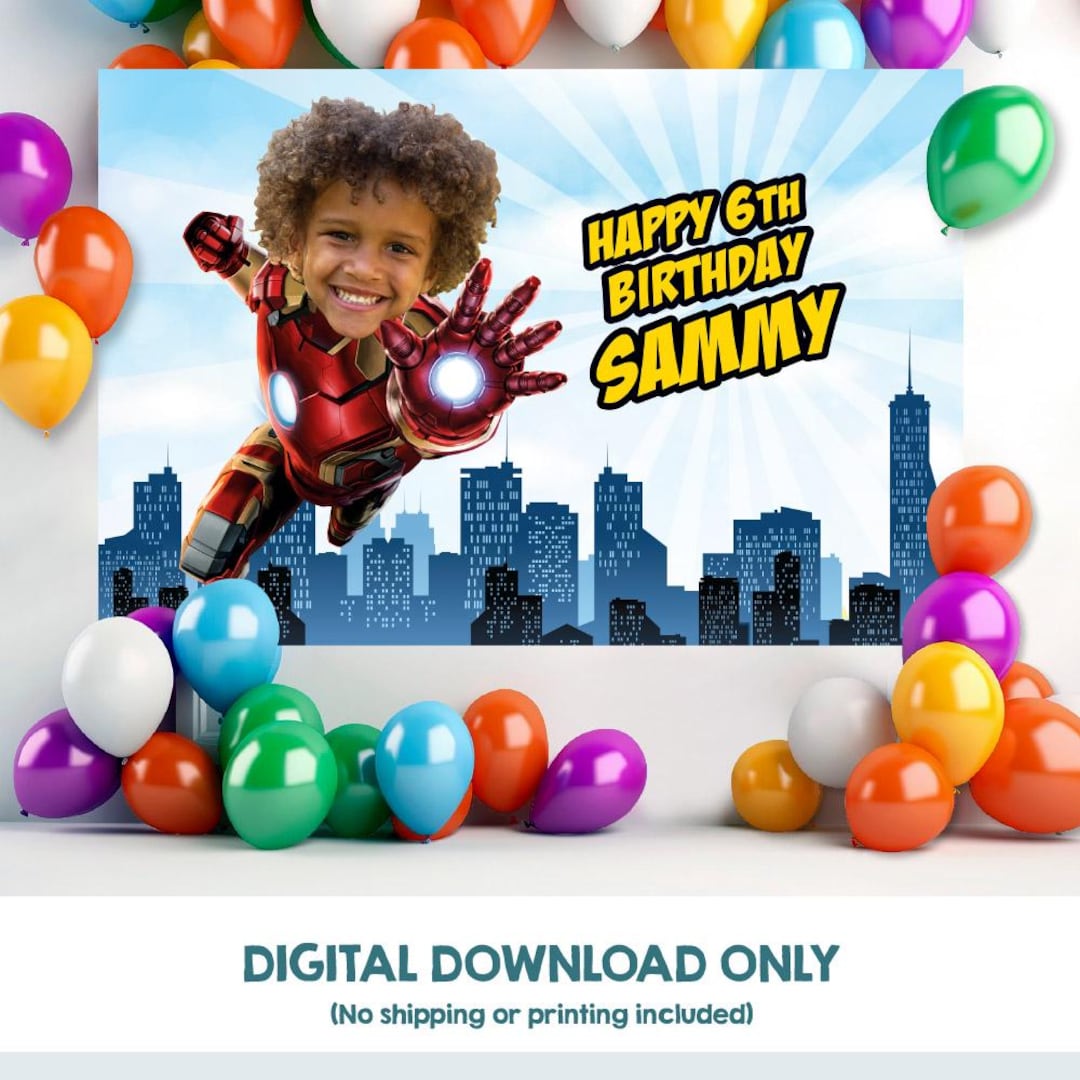 Iron Man Banner With Photo, Custom Iron Man Birthday Backdrop, Iron Man ...