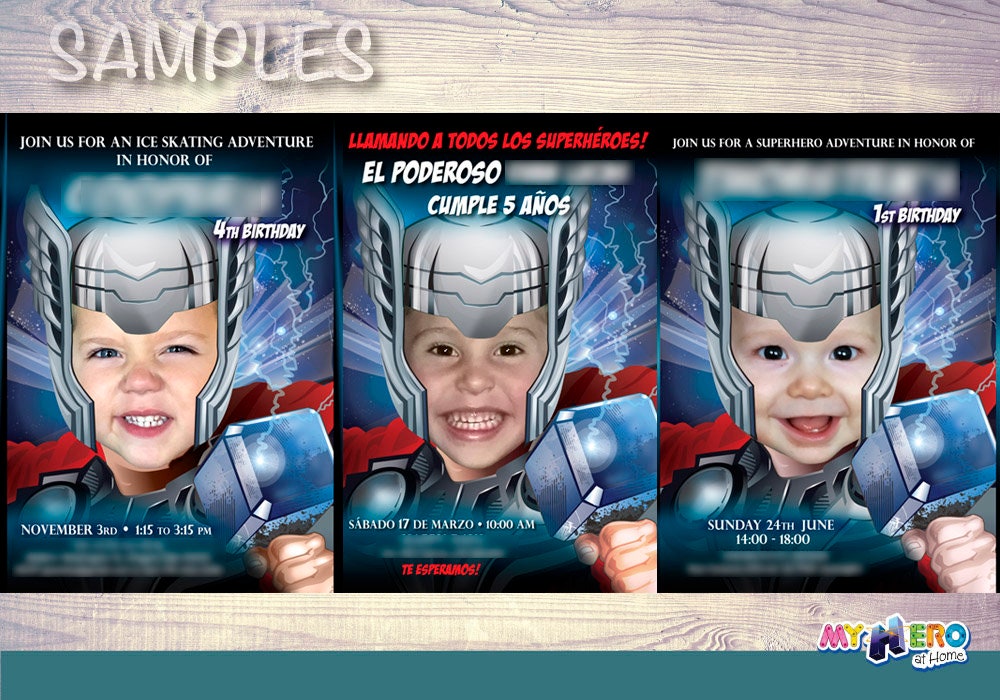 Thor Invitation Thor Birthday Invitation Thor Theme Party - Etsy