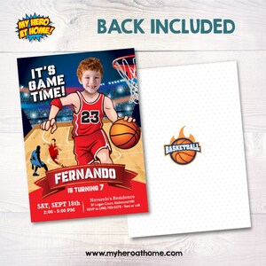 Basketball Invitation With Photo, Basketball Party Invitation ...