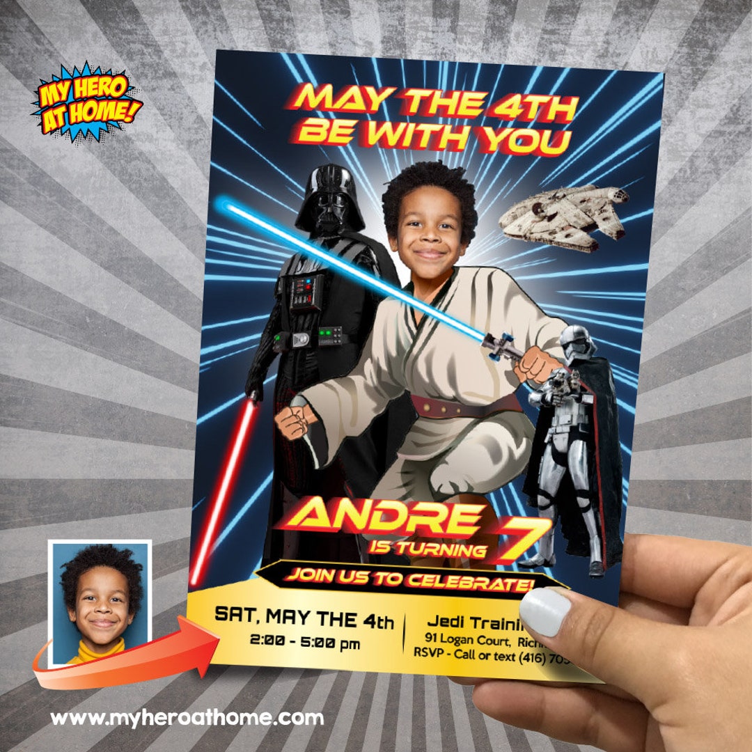 May the Fourth Party Invitation, May the 4th Birthday Invitation, Jedi ...