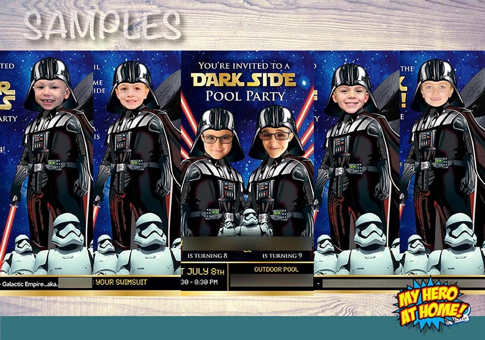 Darth Vader Birthday Thank You With Photo, Darth Vader Party Favors ...