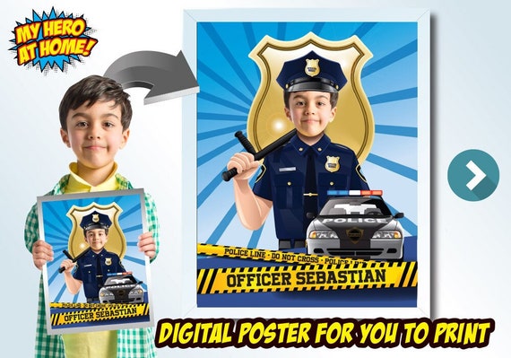 Custom Police Poster, Police Gifts, Police photo poster, Police Party ...