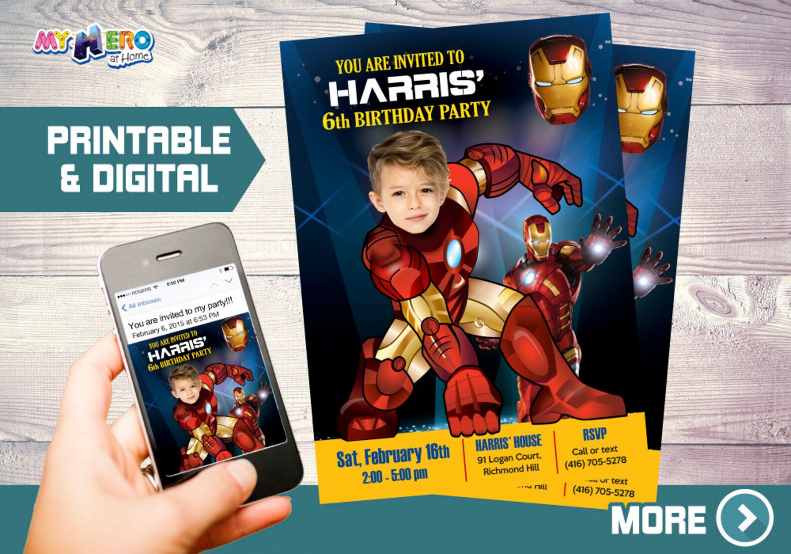Ironman Birthday Invitation Ironman Party Ironman Digital | Etsy Canada