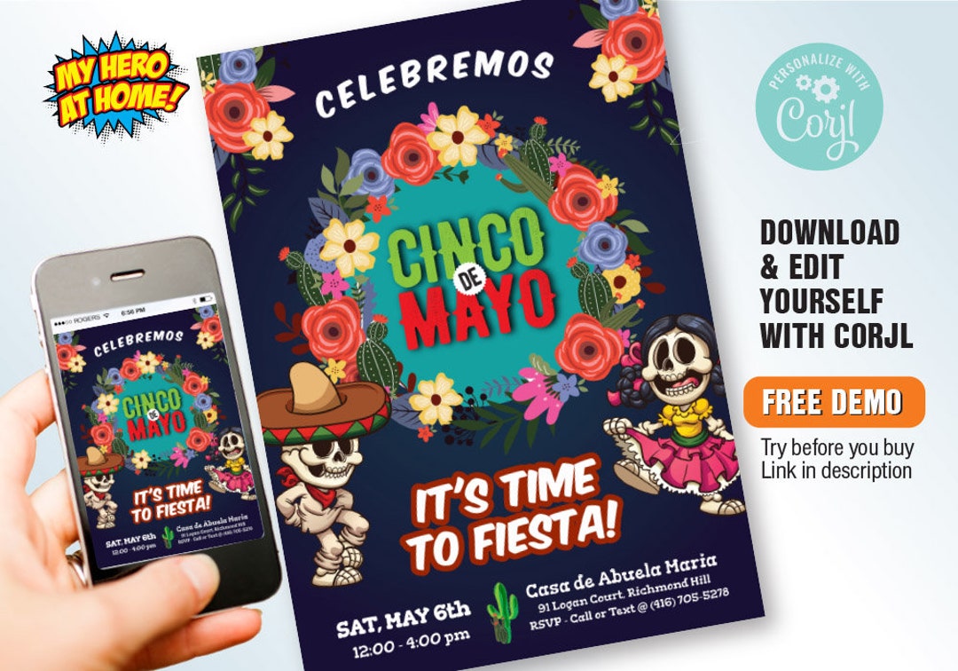Editable Cinco De Mayo Template, 5 De Mayo Celebration Template ...