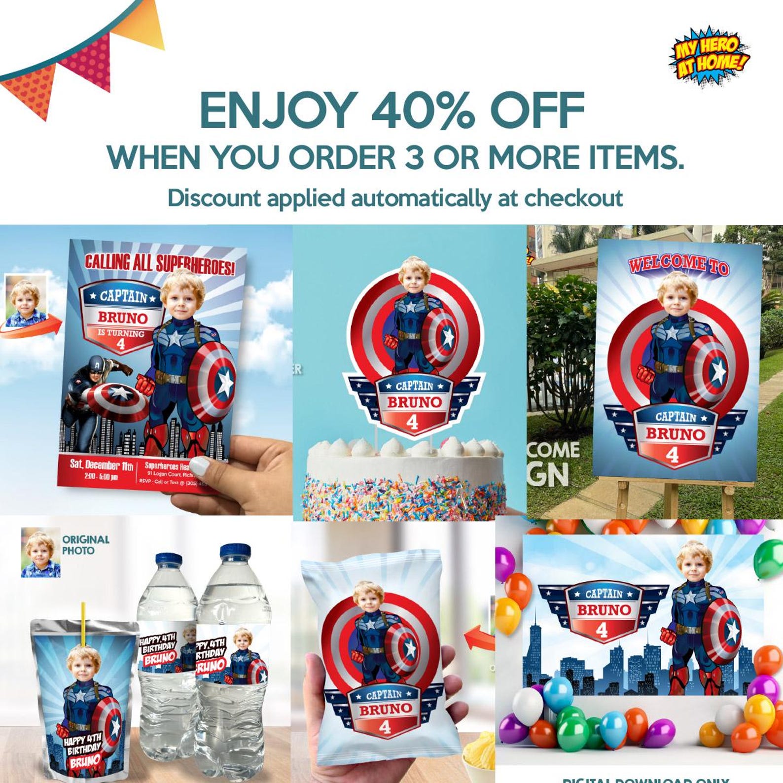 Captain America Chip Bags Wrappers With Photo (capt America Snacks ...