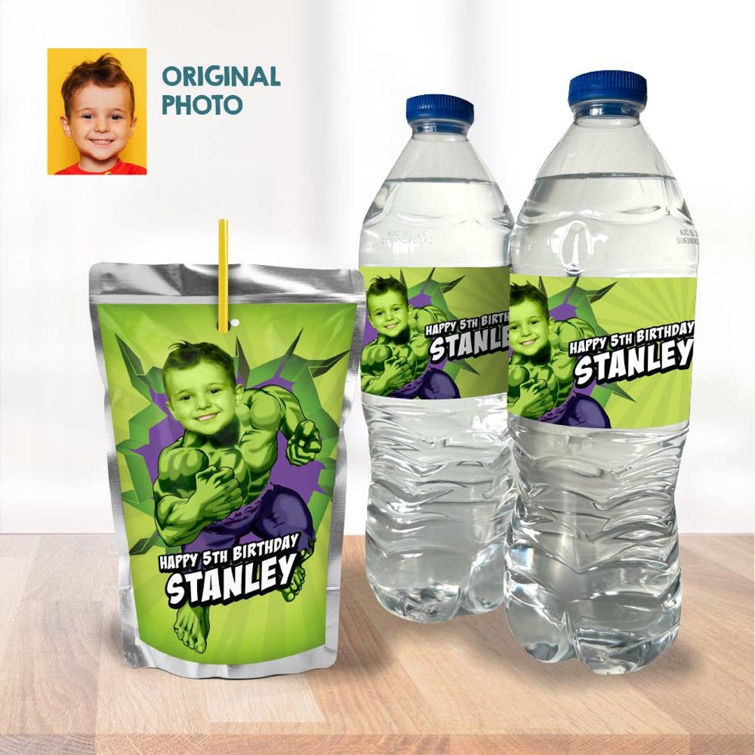 Personalized Hulk Water Wrappers, Hulk Water Labels, Hulk Party Juice ...
