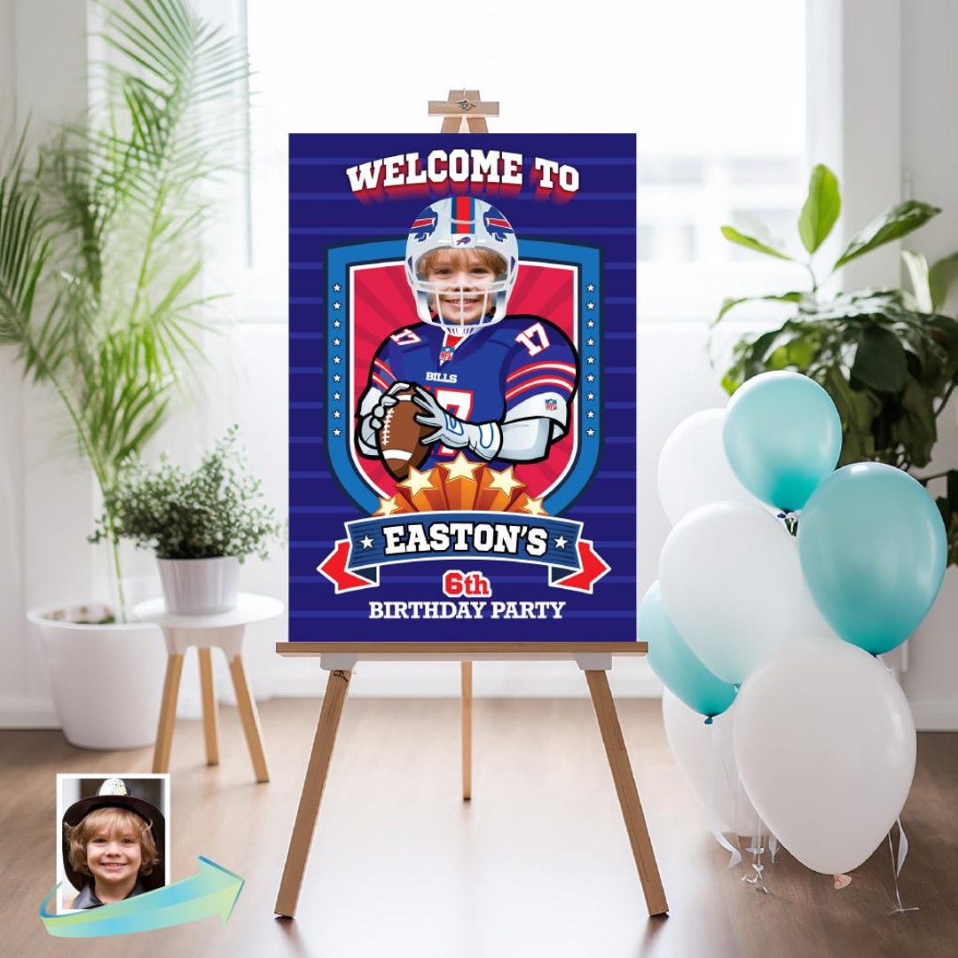 Football Welcome Sign With Photo, Football Welcome Party, Football ...