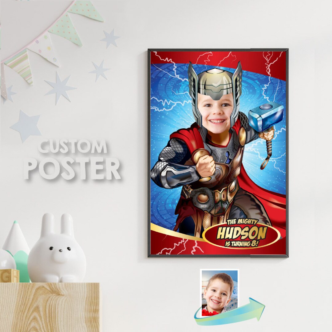Custom Thor Poster With Your Kid as the Star (superheroes Room and Wall ...