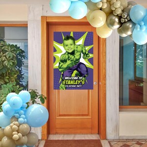Personalized Hulk Welcome Sign With Photo, Hulk Welcome Party, Hulk ...