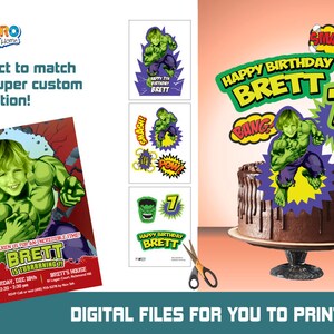 Hulk Cake Topper, Hulk Printable Cake Topper, Hulk Cake Decoration ...