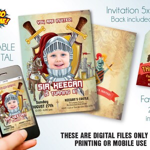Medieval Knight Invitation With Photo, DIY Dragons Invitation, Medieval ...