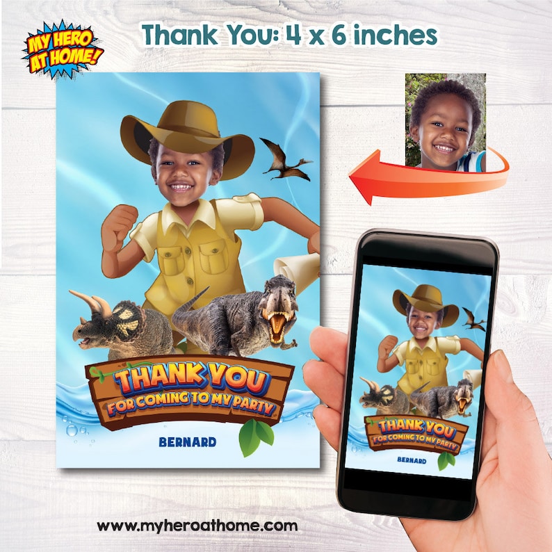 Dino Pool Party Invitation With Photo, Paleontologist Pool Party ...
