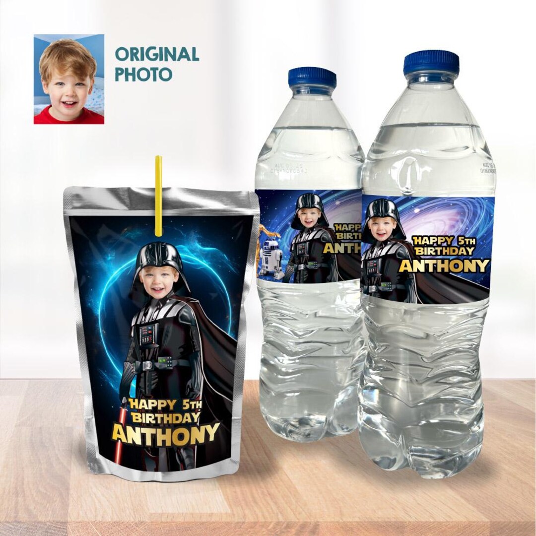 Darth Vader Water Wrappers, Darth Vader Water Labels, Darth Vader Party ...