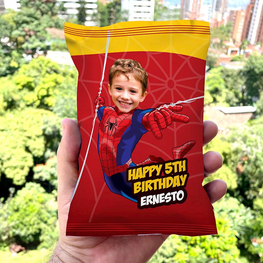 Spider-man Chip Bags Party Favors, Spider-man Chip Bag Wrapper, Custom ...