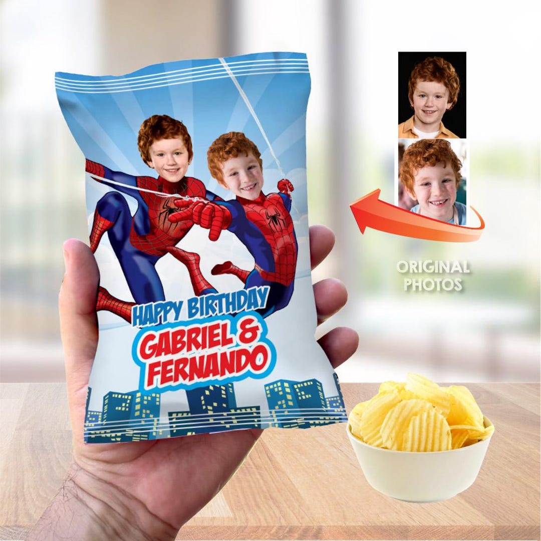 Custom Joint 2 Spider-man Chip Bag With Photos, Spider-man Siblings ...