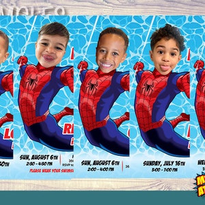 Spider-man Pool Party Invitation Template, Spider-man Invitation With ...