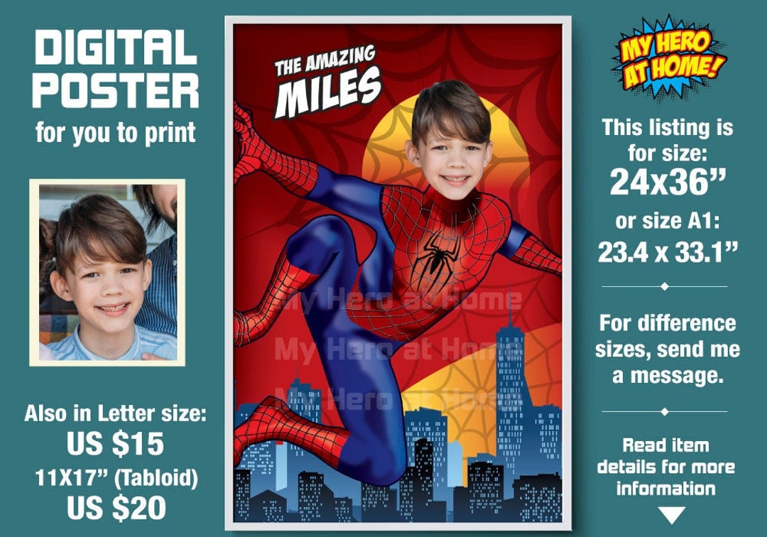 Spiderman Poster, Spiderman Wall, Spiderman Party Decor, Spiderman ...