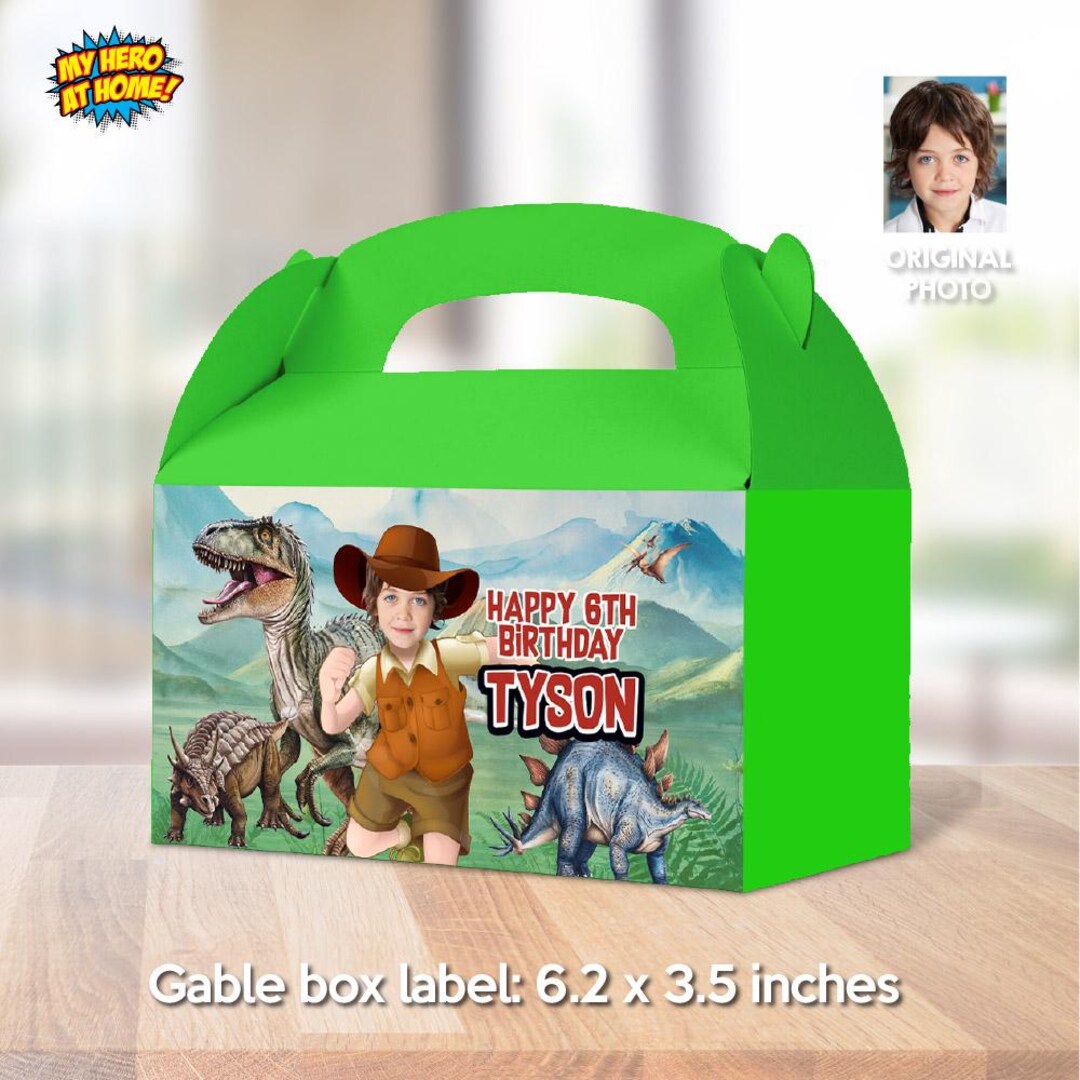 Dinosaurs Candy Box Label With Birthday Boy as a Paleontologist, Dino ...