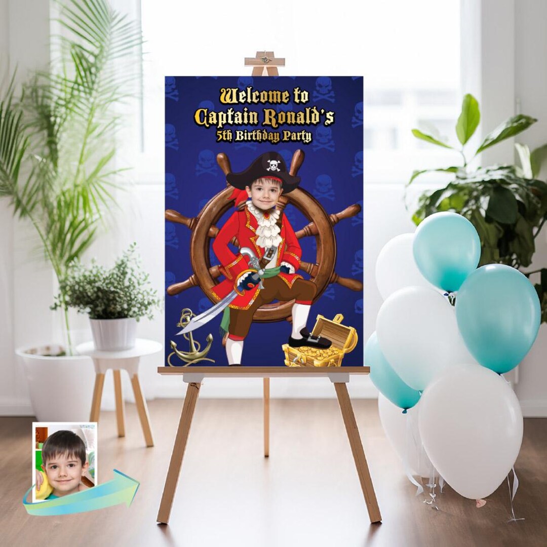 Pirate Birthday Welcome Sign Customized With Your Kid as a Pirate ...