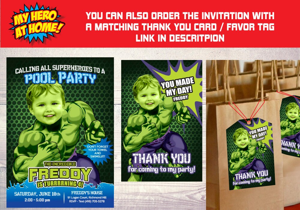 Hulk Pool Party Invitation Hulk Pool Party Birthday Hulk - Etsy Canada