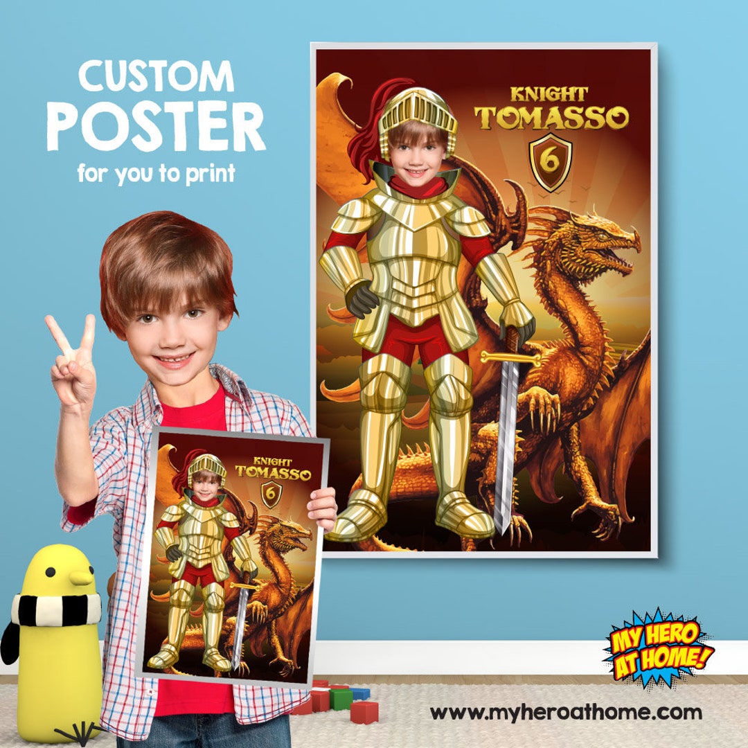 Knight Poster, Medieval Knight Poster, Custom Knight Poster With Photo ...