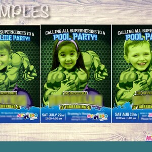 Hulk Pool Party Invitation, Hulk Pool Party Birthday, Hulk Waterslide ...