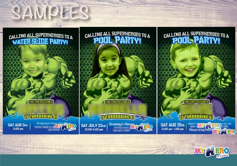 Hulk Pool Party Invitation Hulk Pool Party Birthday Hulk | Etsy Canada
