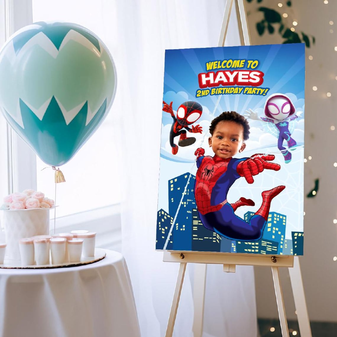 Custom Spidey Birthday Welcome Sign: Personalized Party Decoration ...