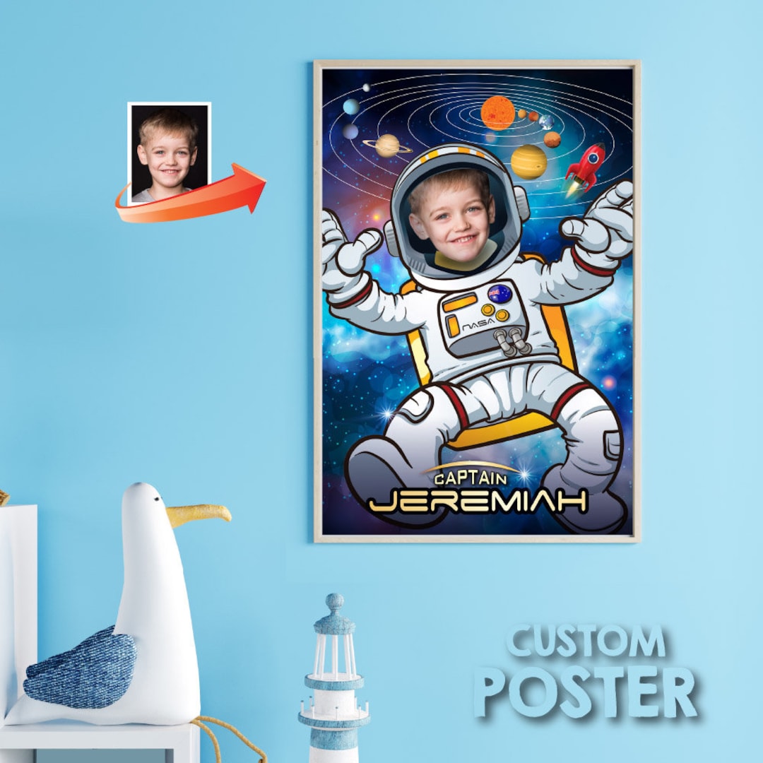 Astronaut Poster With Photo, Personalized Astronaut Gifts, Astronaut ...