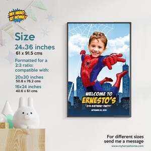 Spider-man Welcome Sign With Photo, Spider-man Welcome Party, Spider ...