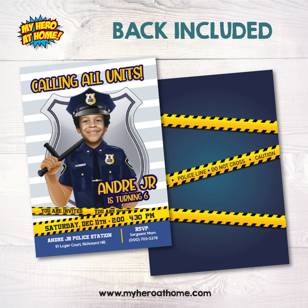 Police Birthday Invitation With Photo, Police Invitation Template ...