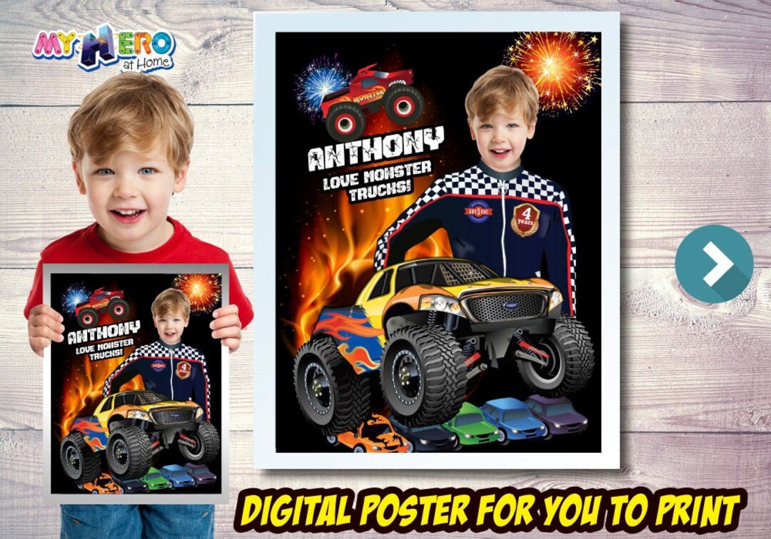 Monster Truck Print, Monster Truck Decor, Monster Jam Print, Monster ...