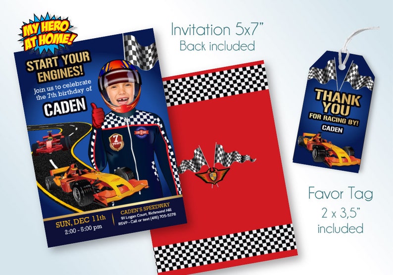 Race Car Invitation Race Car Photo Invitation Race Car - Etsy