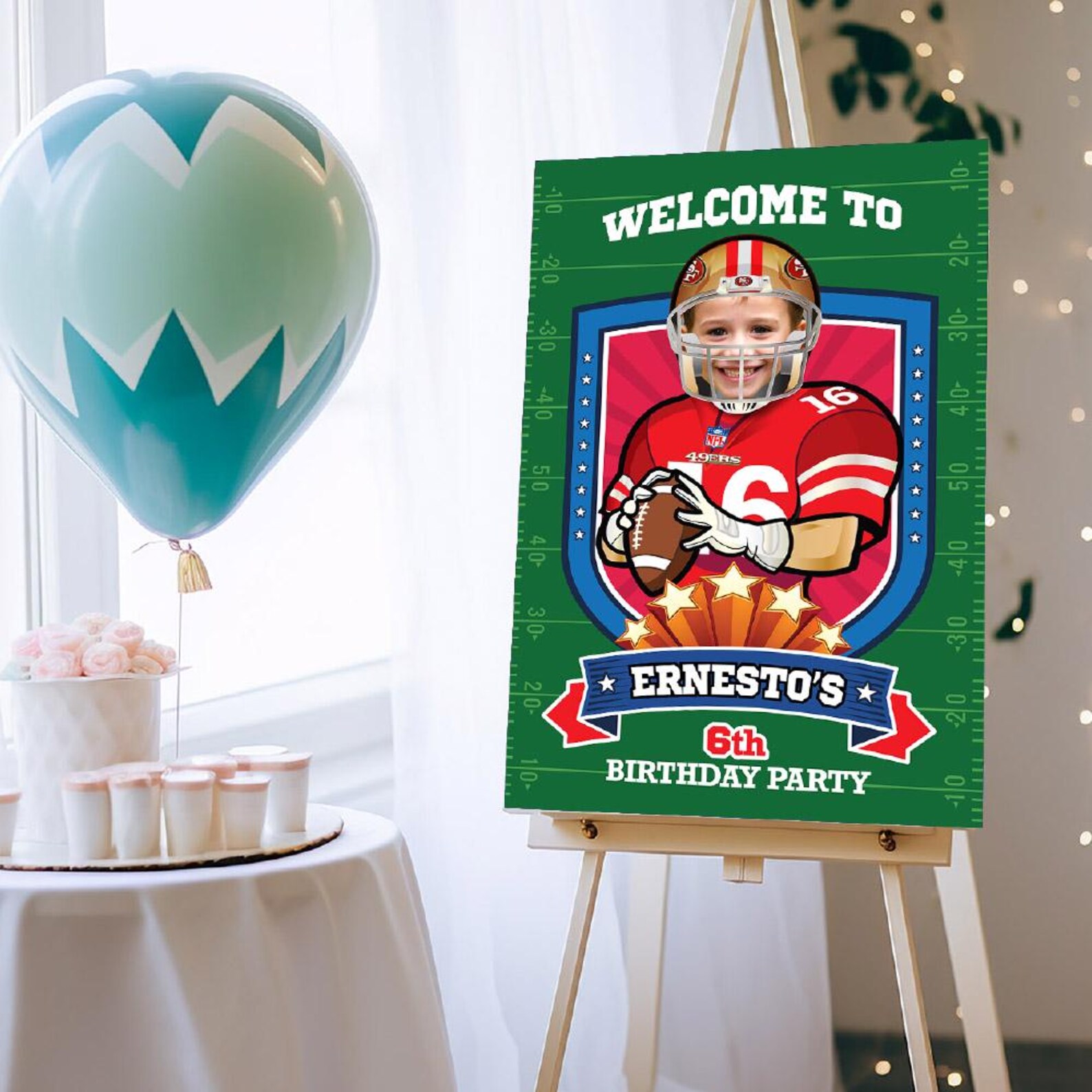 Its Game Time Welcome Party Sign, Welcome to All Football Fans Party ...
