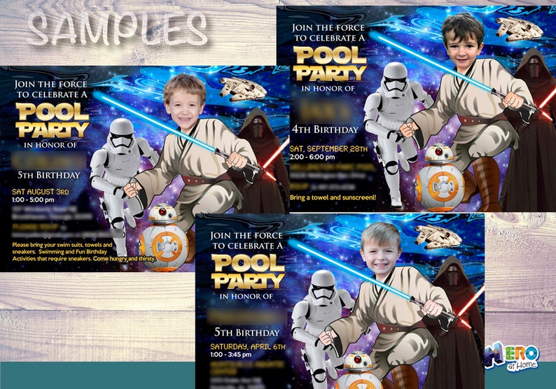 Star Wars Pool Party Invitation, Pool Party Star Wars, Jedi Pool Party ...