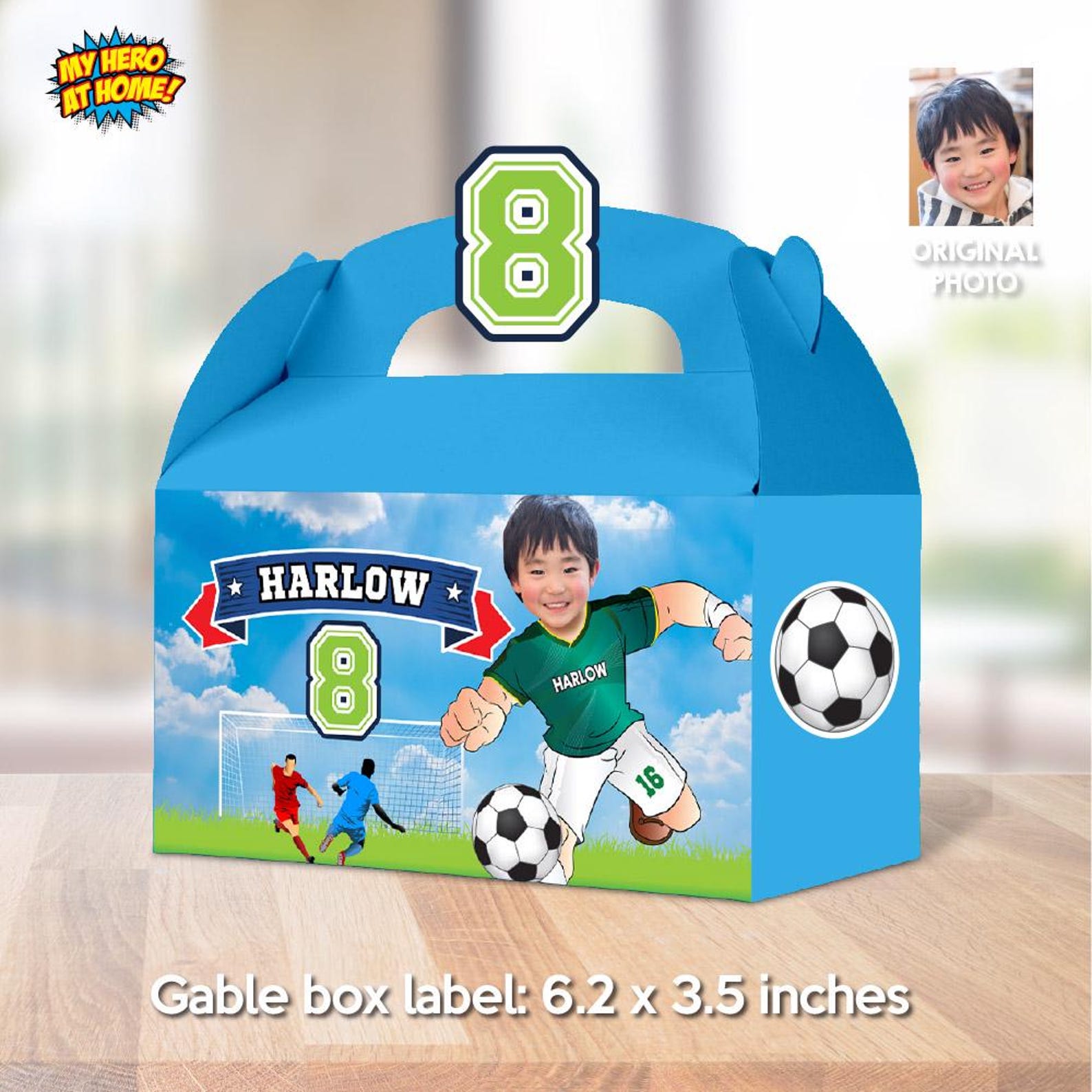 Custom Soccer Gable Box Design With Child as His Favorite Player ...