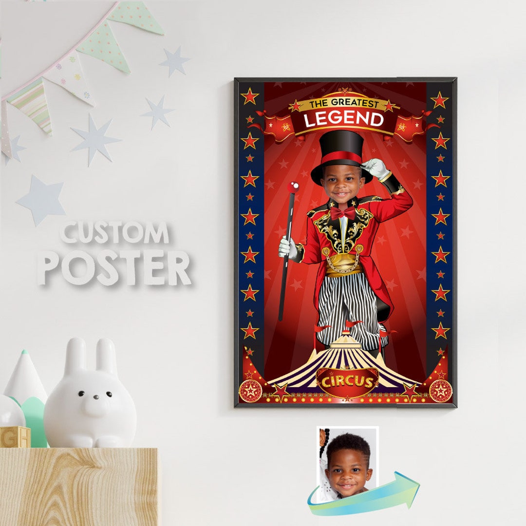 Circus Poster With Photo, Custom Circus Gifts, Ringmaster Poster With ...