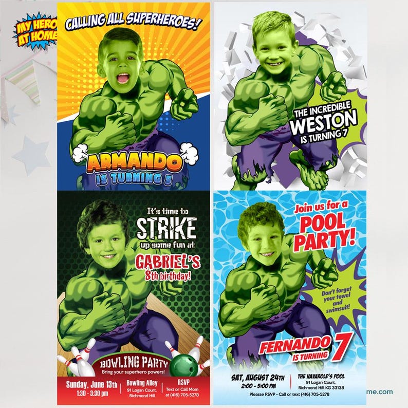 Personalized Hulk Thank You Favor Tags With Photo (digital File). 089TY ...