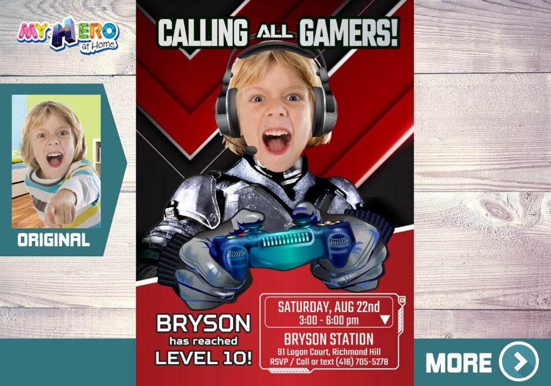 Gaming Birthday Invitation, Gamer Boy Template, Calling All Gamers ...
