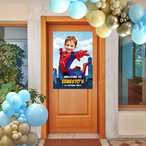 Spider-man Welcome Sign With Photo, Spider-man Welcome Party, Spider ...