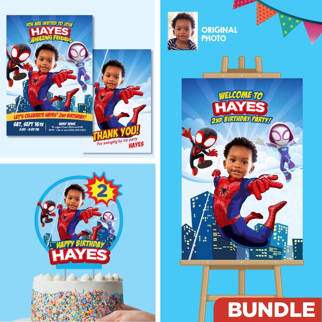 Personalized Spidey Birthday Party Bundle With Your Kid as the Star ...