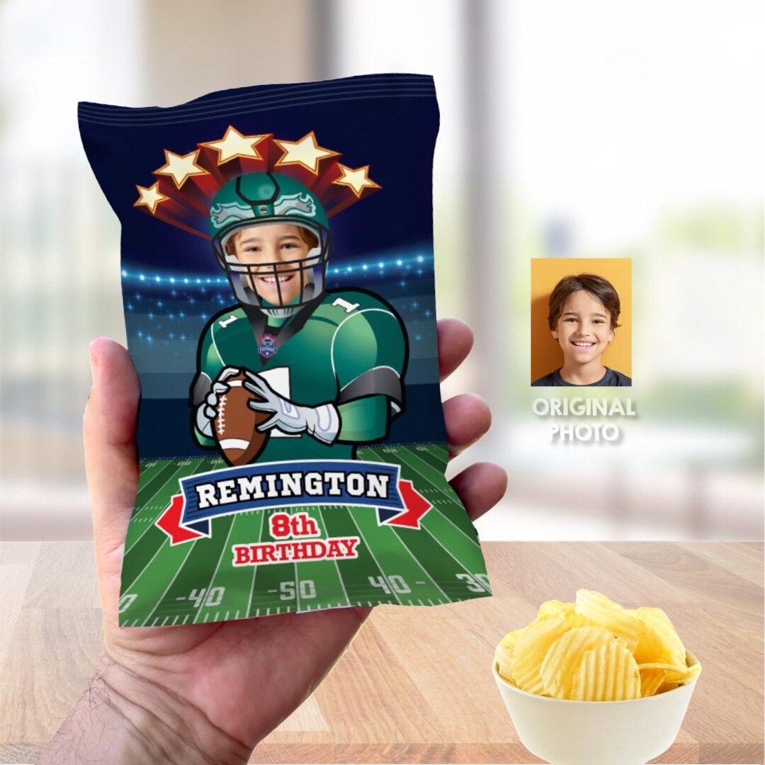 Football Chip Bag Wrappers, Eagles Chip Bag Labels, Eagles Birthday Themed, Eagles Snacks Bags ...