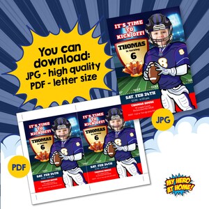 Editable Time to Kick off Party Invitation, Football Invitation With ...