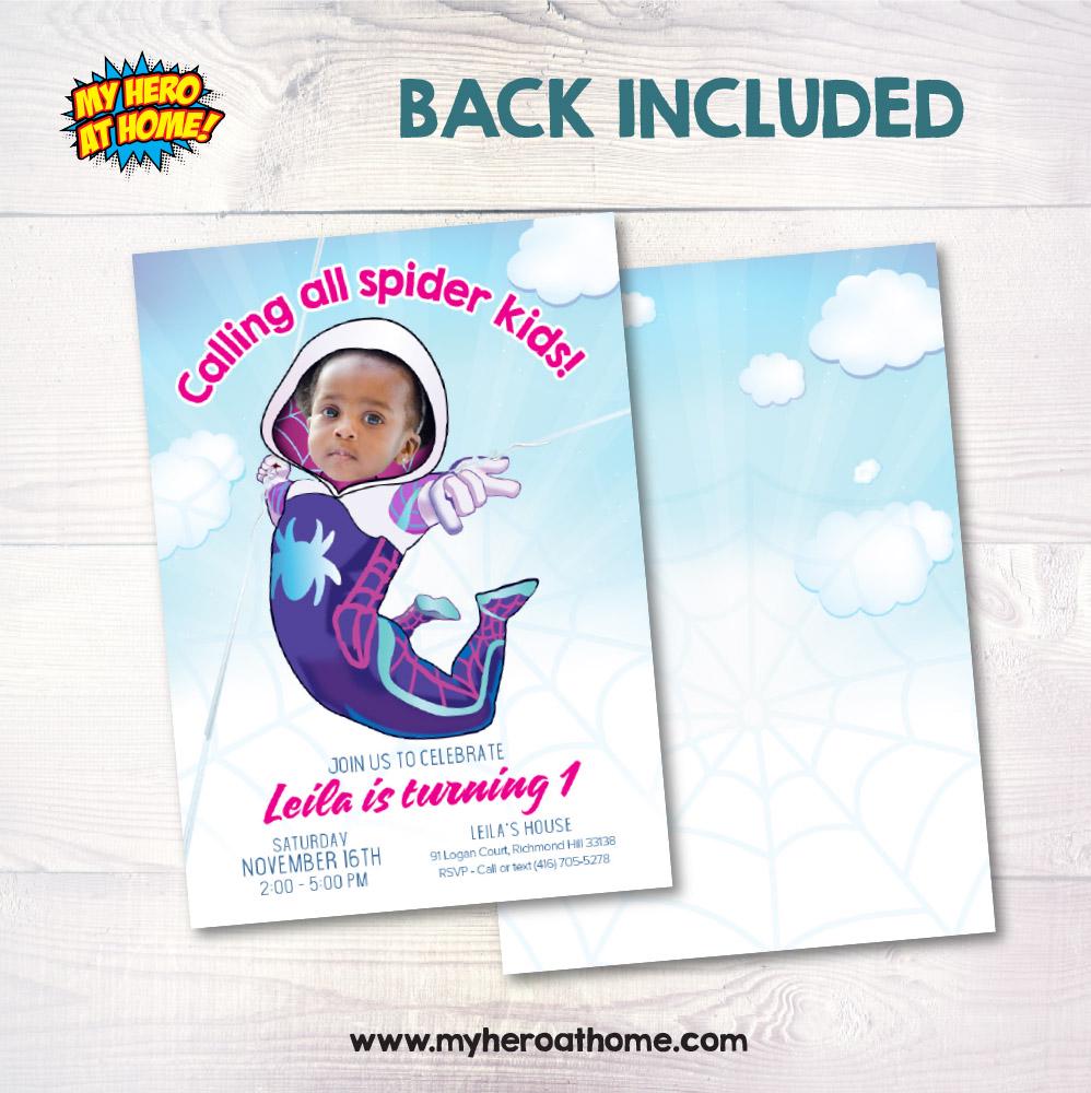 Gwen Stacy Birthday Party Invitation With Photo, Gwen Stacy Template ...